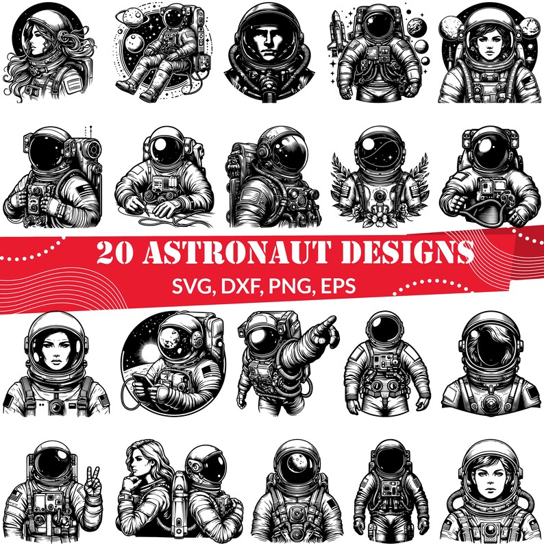 Astronaut SVG Bundle, Spaceman Svg, Astronaut Dxf, Astronaut Png ...
