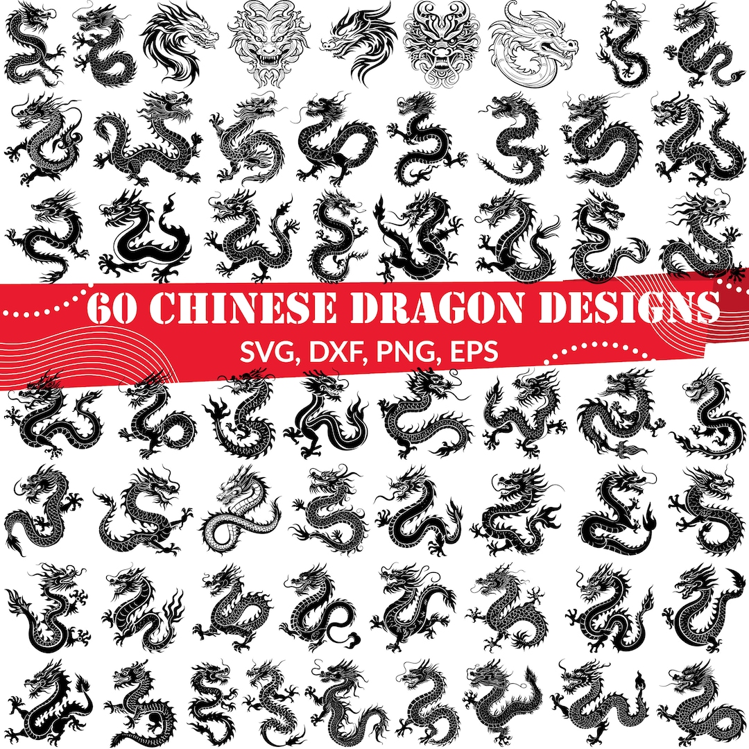 Chinese Dragon SVG Bundle, Chinese Dragon Dxf, Chinese Dragon Png ...