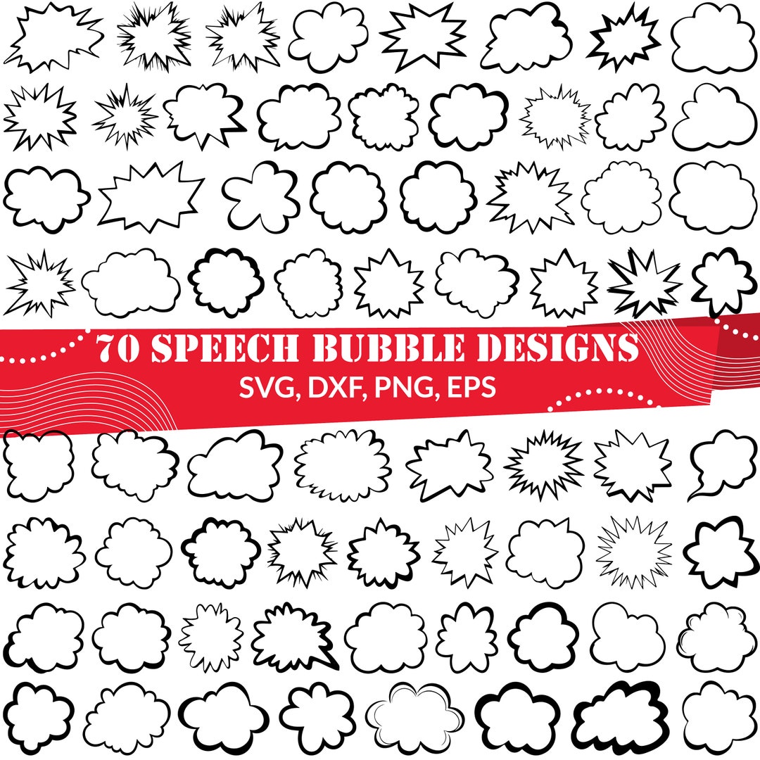 Speech Bubble SVG Bundle, Comic Bubble Svg, Comic Bubble Dxf, Comic ...