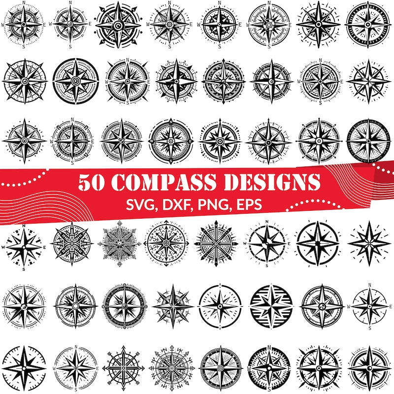 Compass Svg - Etsy