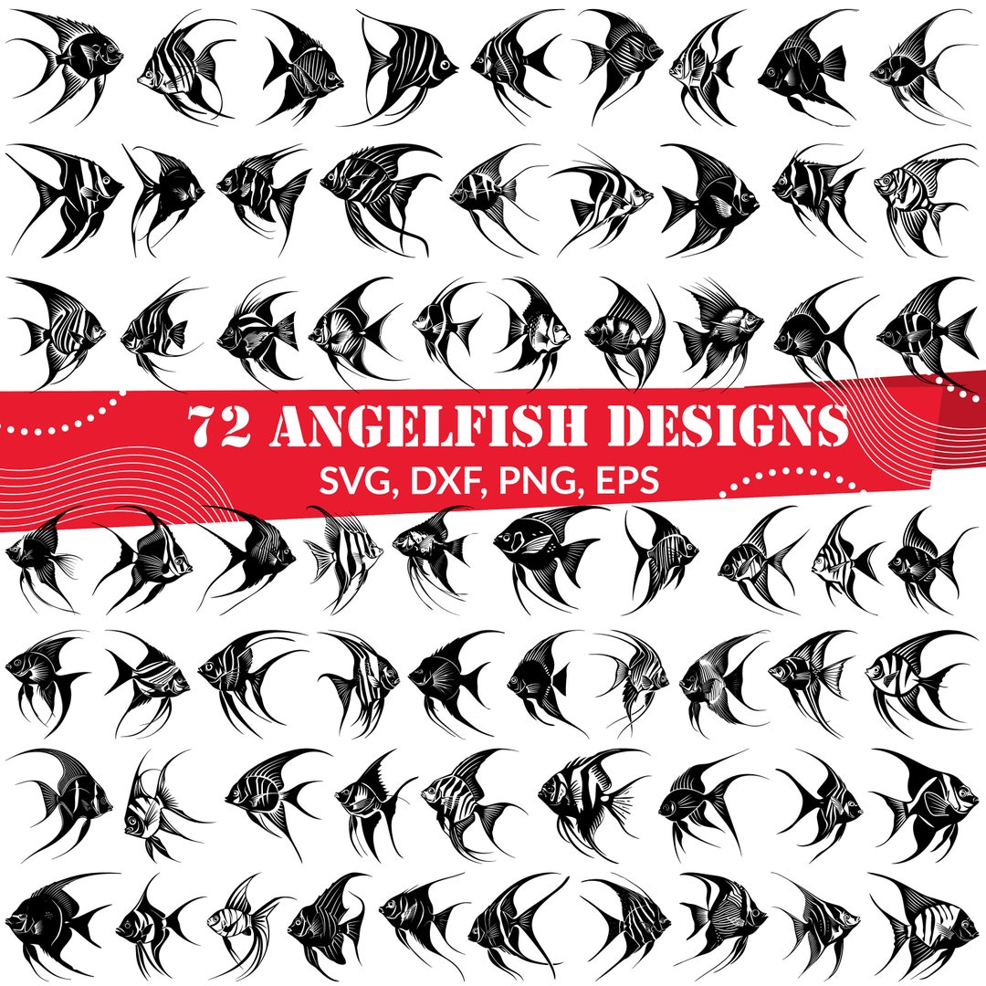 Angelfish SVG Bundle,angelfish Dxf, Angelfish Png, Angelfish Vector ...