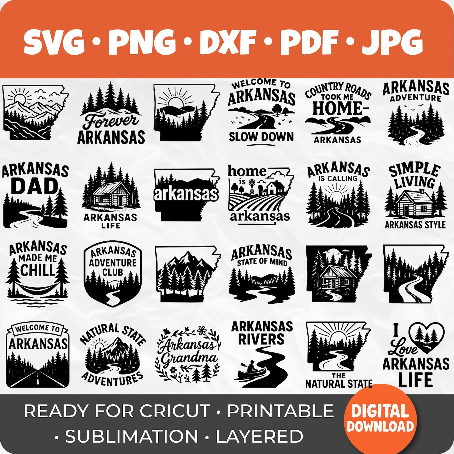 50 Arkansas SVG Bundle | the Natural State Quote Designs | Explore ...