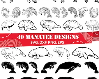 Manatee SVG Bundle, Digital Download, Manatee SVG, Manatee PNG, Manatee ...