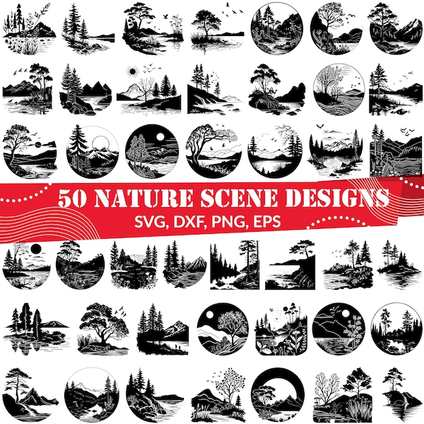 Nature Scene Svg - Etsy