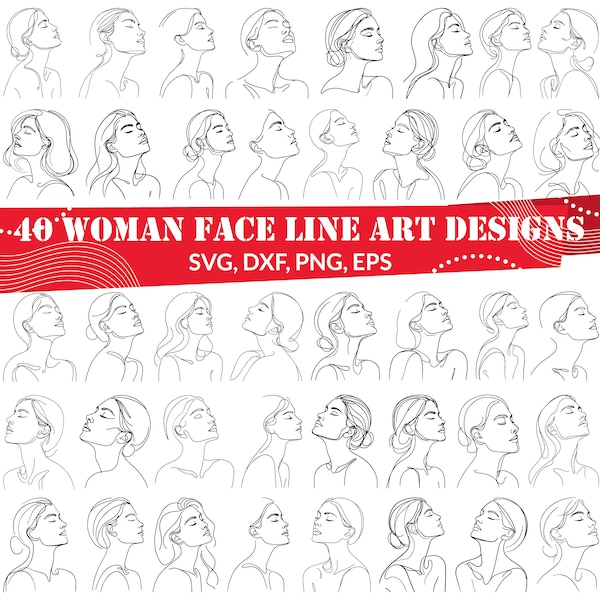 Girl Face Line Art - Etsy