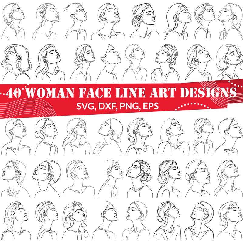 Girl Face Line Art - Etsy