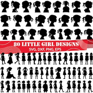 Little Girl SVG Bundle,little Girl Silhouette,little Girl Dxf, Little ...