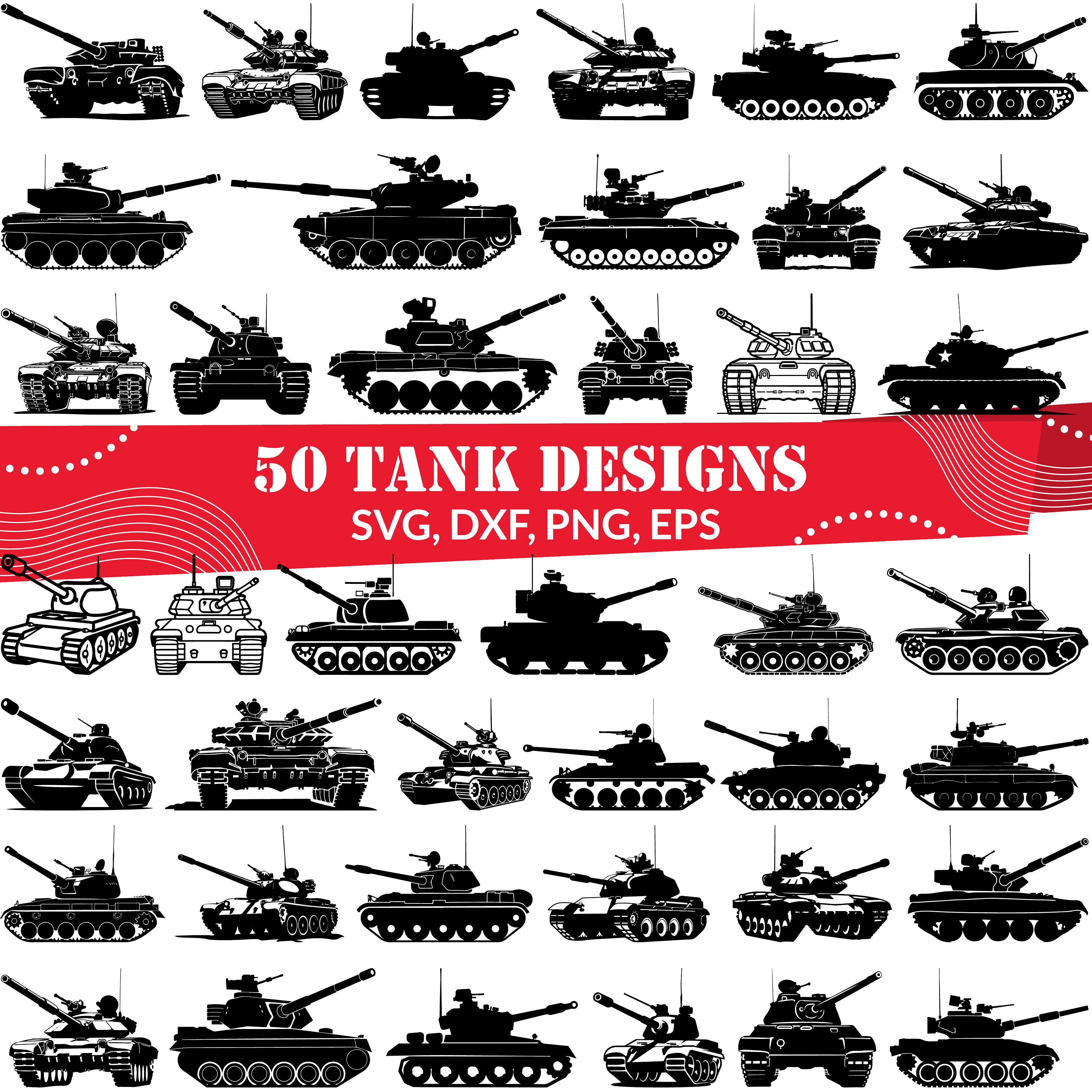 Tank SVG Bundle, Tank Dxf, Tank Png, Tank Vector, Tank Outline, Tank ...