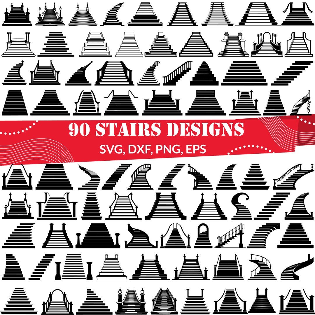 Stairs SVG Bundle, Staircase Svg, Stairs Dxf, Stairs Png, Stairs Eps ...