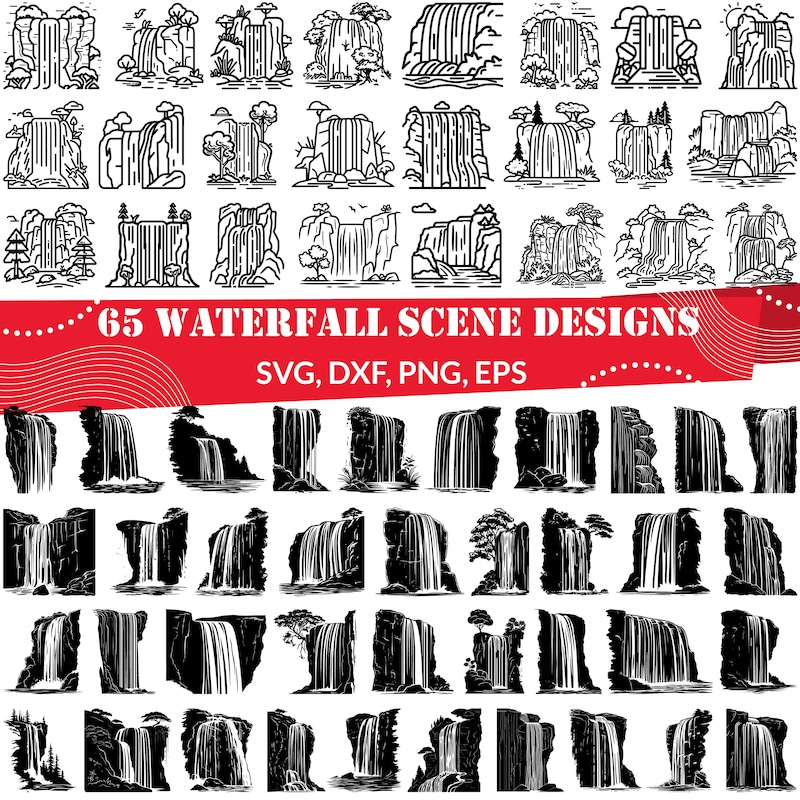 Waterfall Svg - Etsy