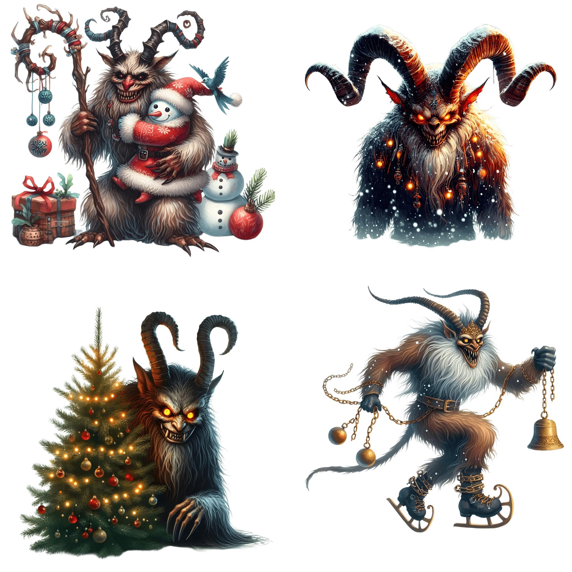 Krampus Clipart Bundle – 40 High-quality Pngs, Transparent 300 DPI ...