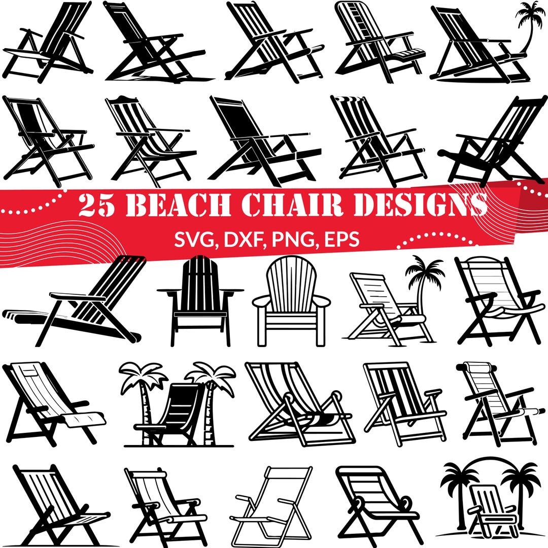 Beach Chair SVG Bundle, Beach Chair Dxf, Beach Chair Png, Beach Chair ...