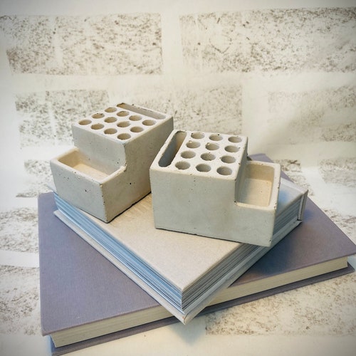 Concrete Block Desk Organiser Tidy - Etsy UK