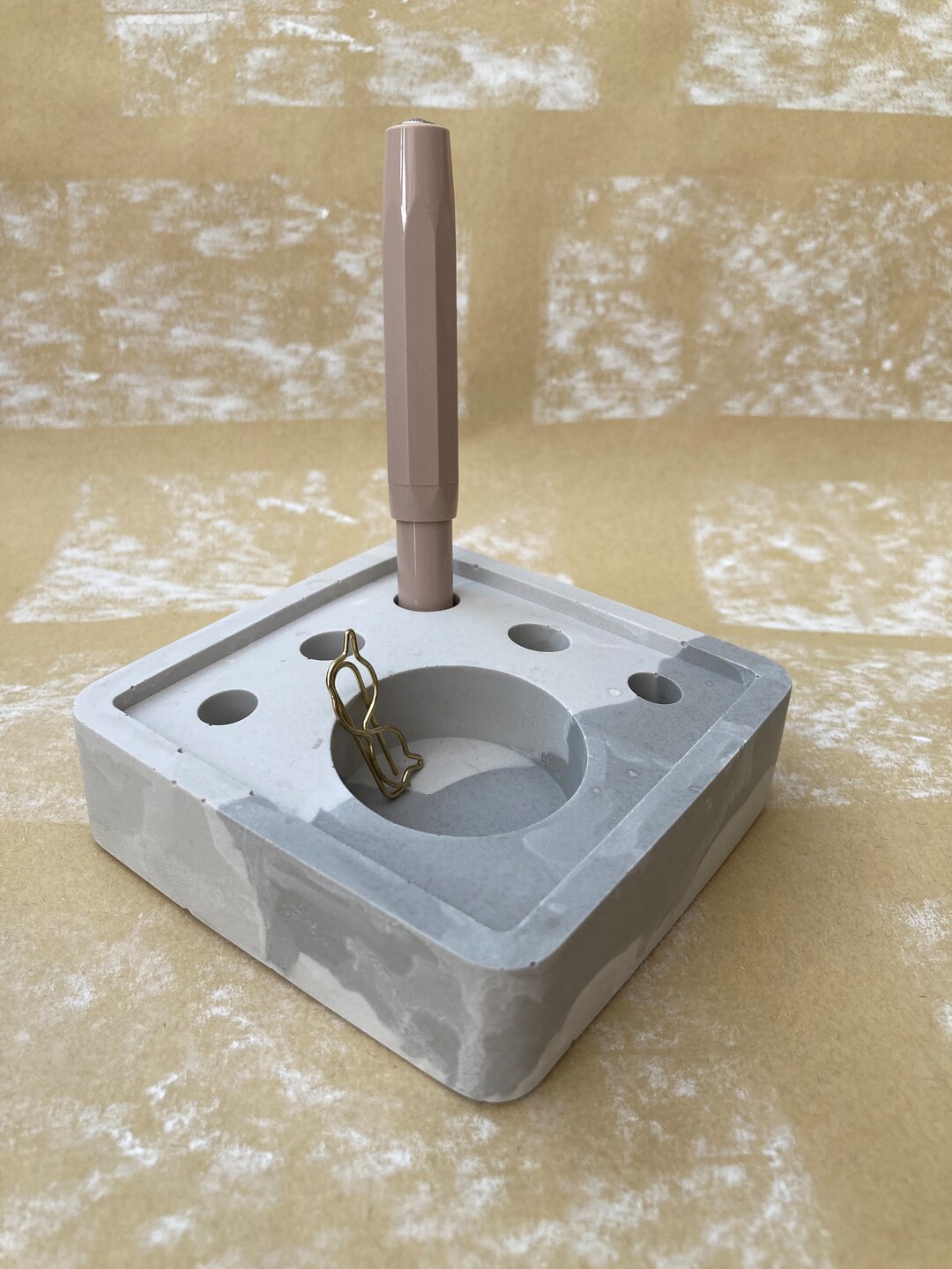 Jesmonite Grey Marble Block Desk Organiser Tidy - Etsy