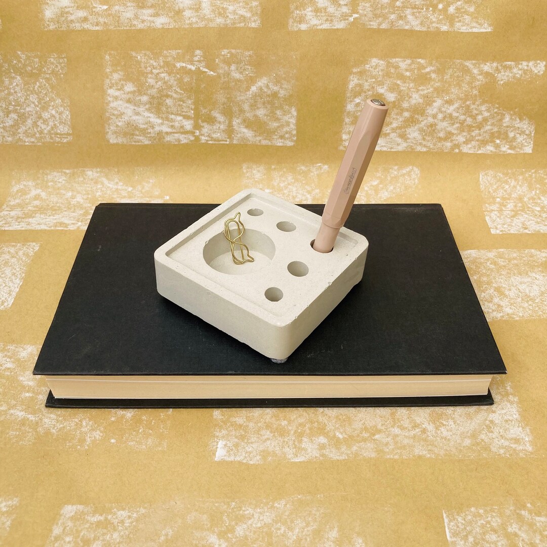 Concrete Block Desk Organiser Tidy - Etsy