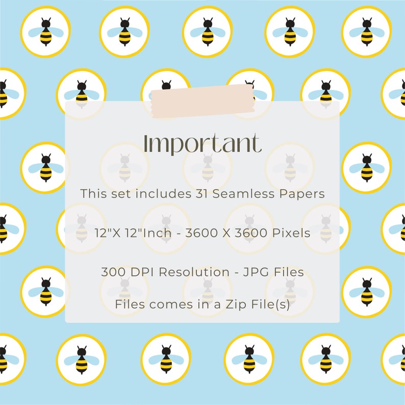 Papel digital de abeja imprimible, fondo de abeja, abejorro, panal, patrones sin costuras, papel ...