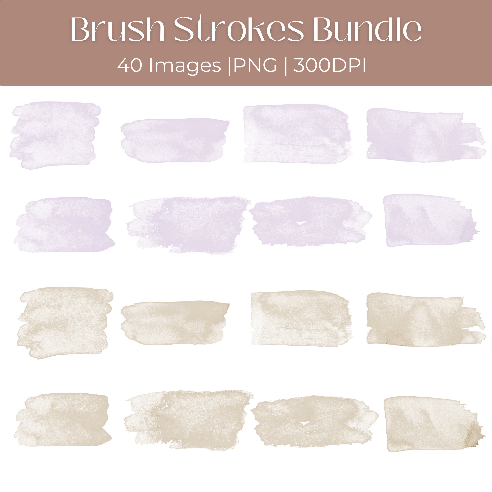 Brush Strokes Clip Art, Pastel Brush Strokes PNG, Digital Download ...