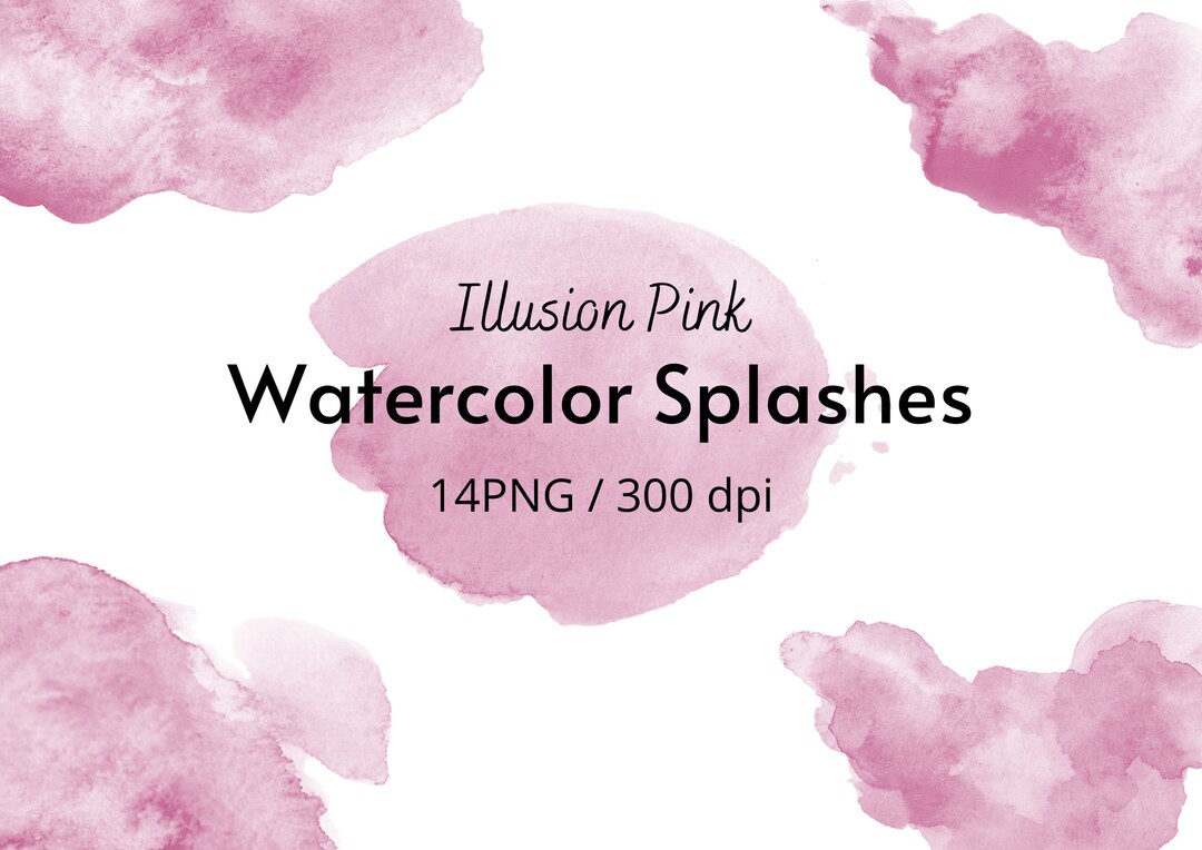Digital Watercolor Splash Clipart, Paint Splatter PNG, Pink Clip Art ...