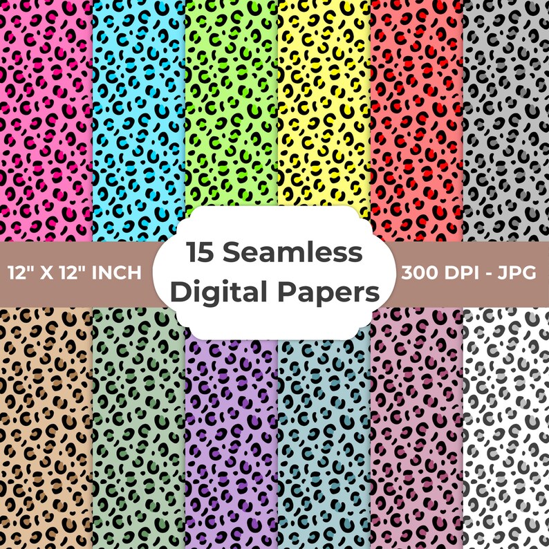 Printable Leopart Print Digital Paper, Animal Print, Cheetah Print ...