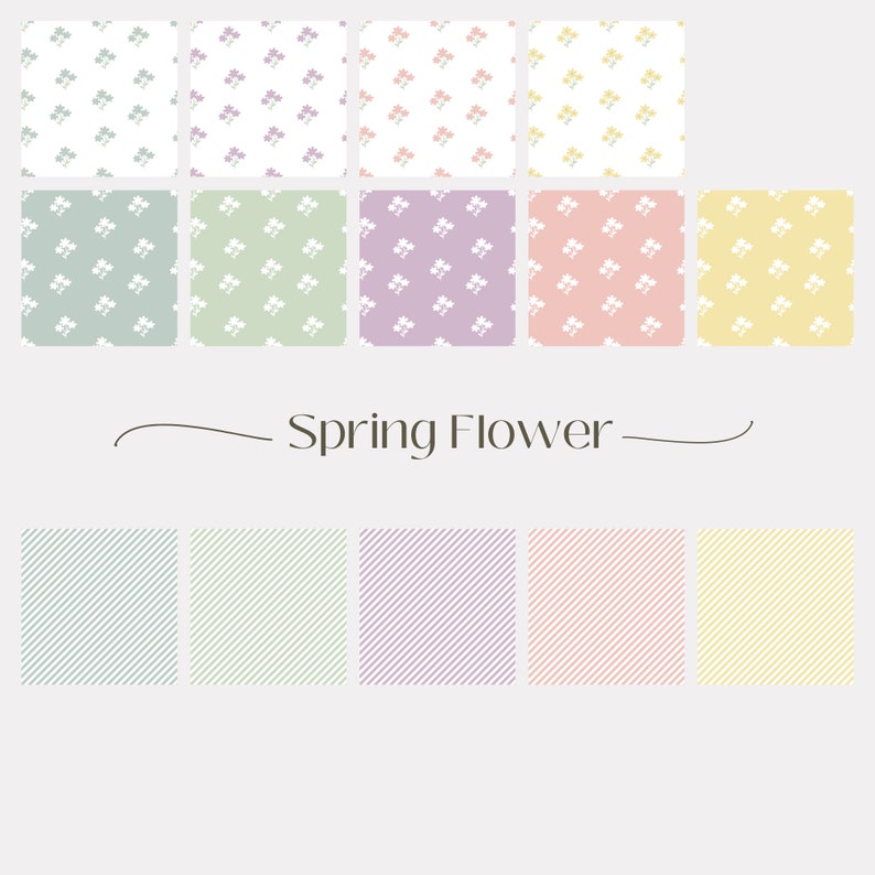 Printable Springflowers Digital Paper, Seamless Pattern, Floral ...