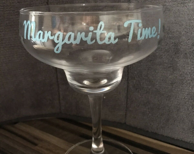 Margarita Time Margarita Glass With Sparkly Blue Decoration - Etsy
