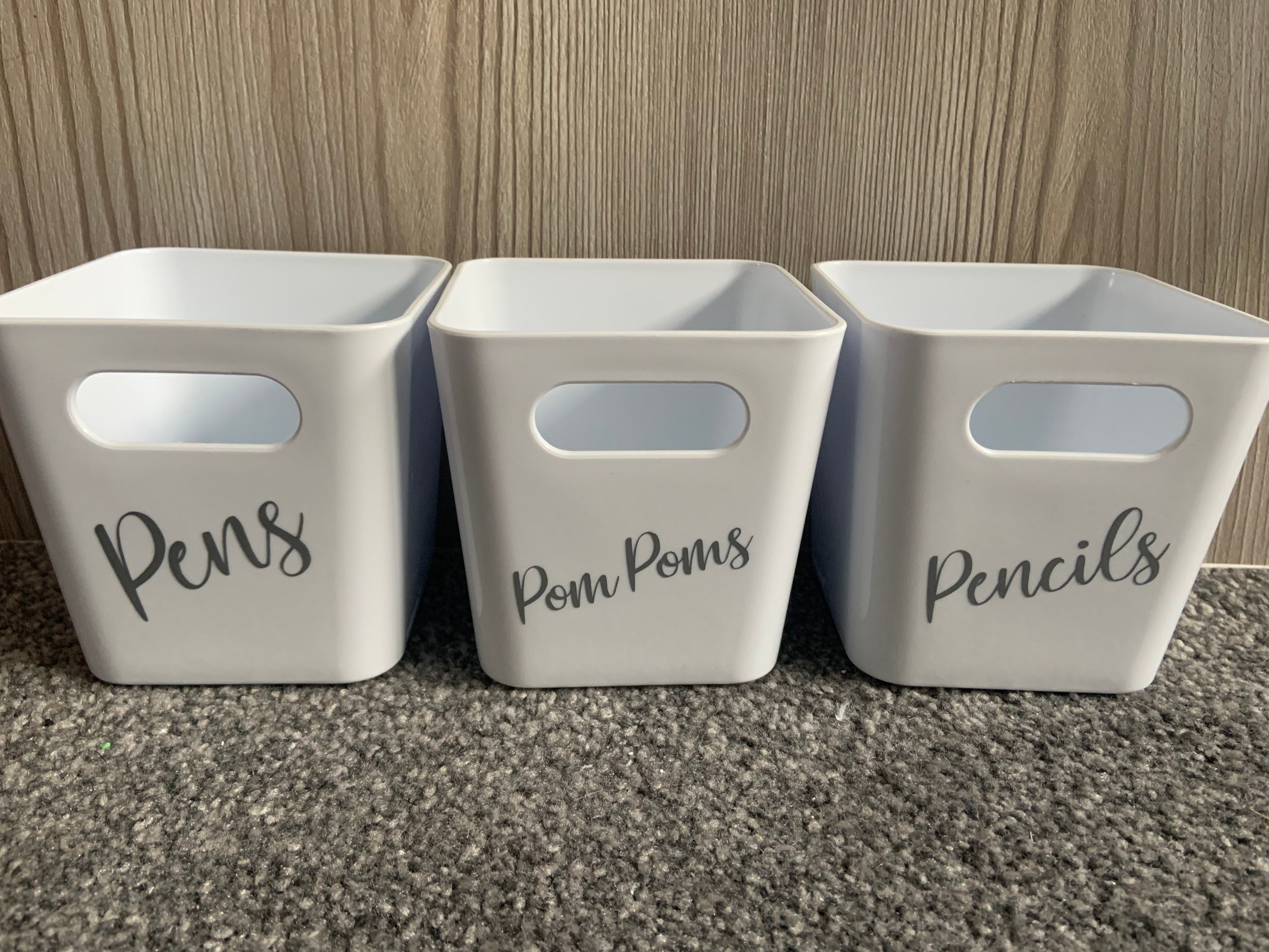 Set of 3 Personalised Small Tubs/boxes Wham Storage Baskets Crafts Make ...