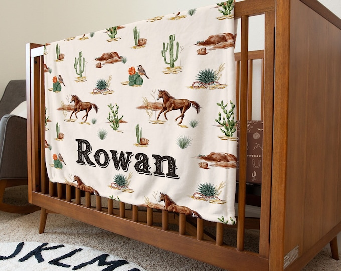 COWBOY BABY Shower Gift Boy Blanket Personalized Swaddle Ranch Coming ...