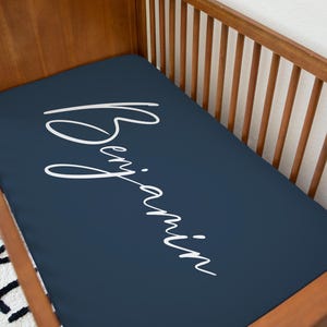Monochrome Name Monogram Baby Crib Sheet | Modern Nursery Decor - Etsy