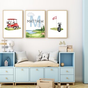 Personalized Golf Nursery Print | Watercolor Baby Sports Room Decor - Etsy