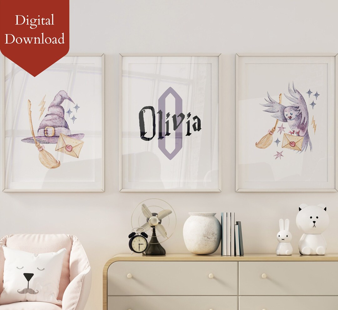Printable Personalized Wizard School Nursery Art Print | Custom Magic ...