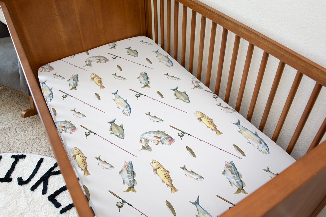 Gone Fishing Crib Sheet, Baby Bedding Set, Minky Baby Blanket, Fish ... Gone Fishing Crib Sheet, Baby Bedding Set, Minky Baby Blanket, Fish ...