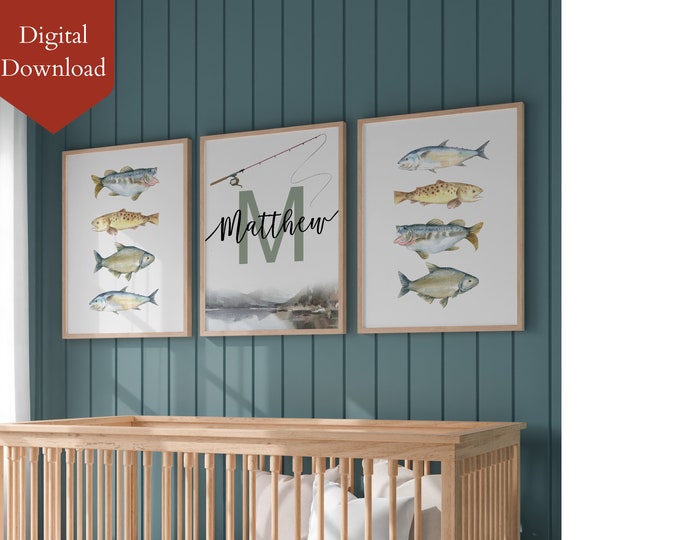 Crawl. Walk. Fish. Nursery Sign, Fishing Nursery, Fish Decor, Coastal ...