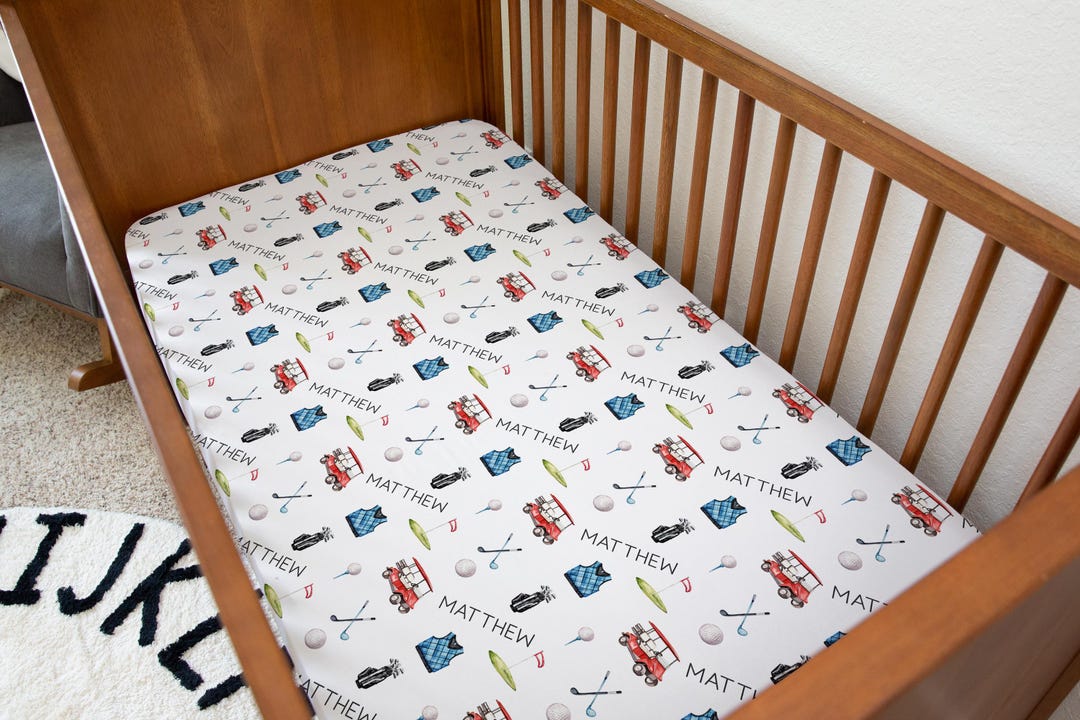 Personalized Golf Baby Bedding Set | Jersey Crib Sheet & Swaddle ...
