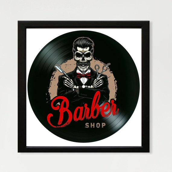 Barber Shop Vinyl Decor Barber Shop Wall Decor in a Frame | Etsy