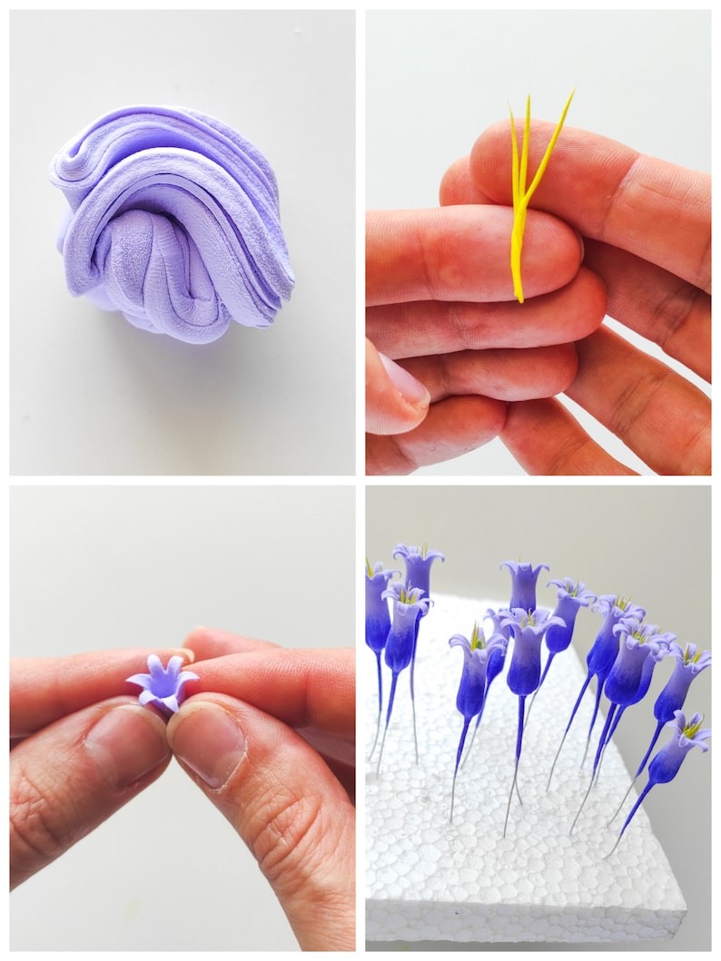 Air Dry Clay Bluebell Tutorial | DIY Flower PDF Guide (digital Download ...