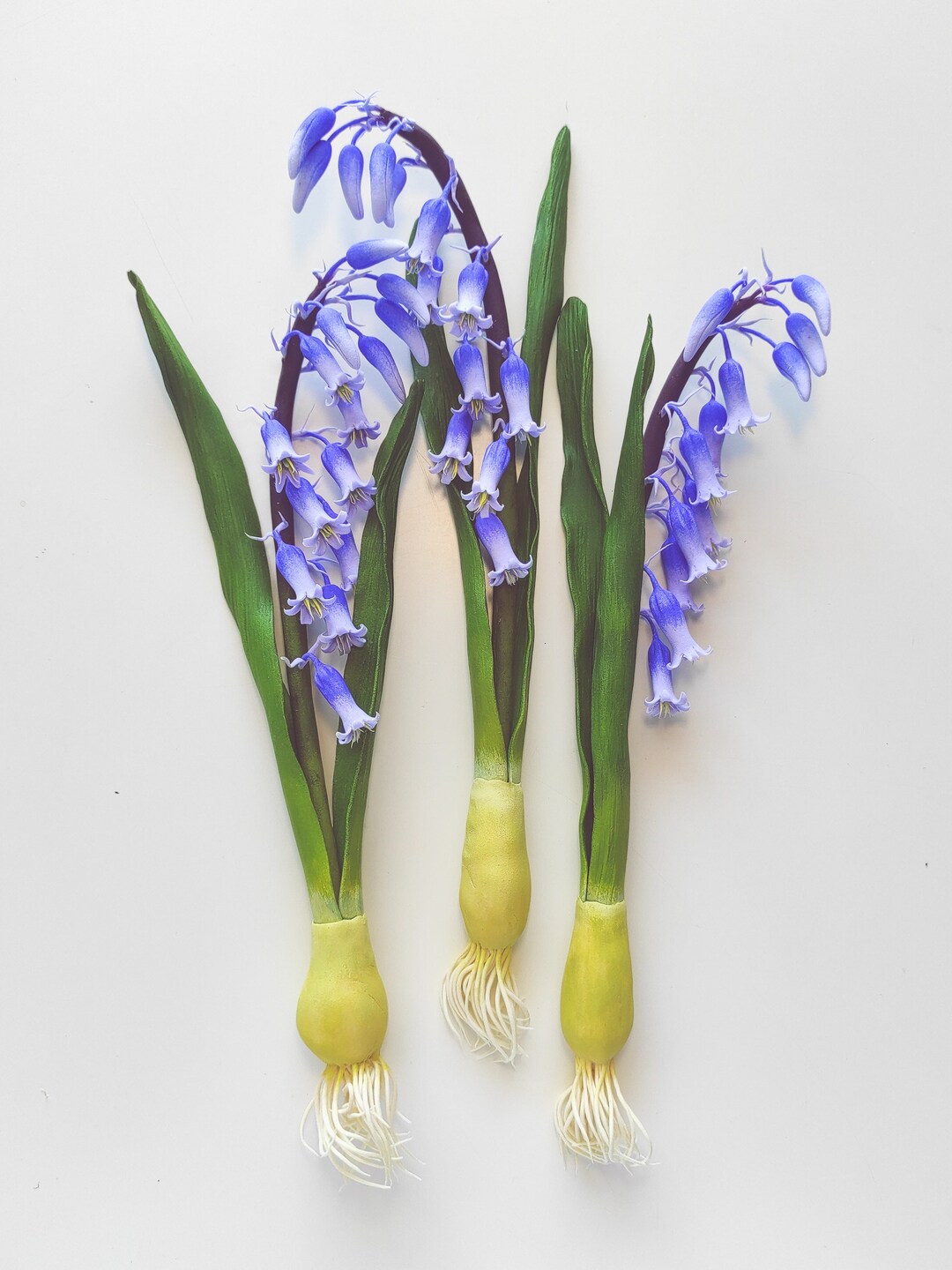 Handmade Clay Bluebell | Realistic English Bluebell Sculpture | Faux ...