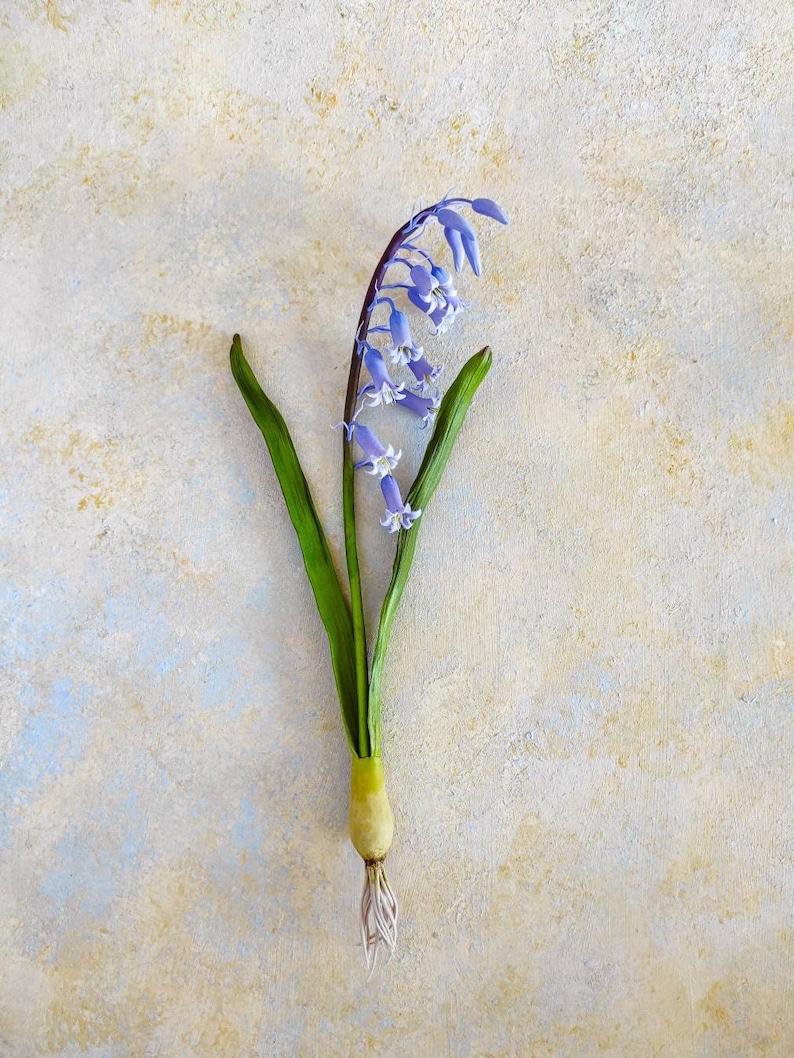 Handmade Clay Bluebell | Realistic English Bluebell Sculpture | Faux ...