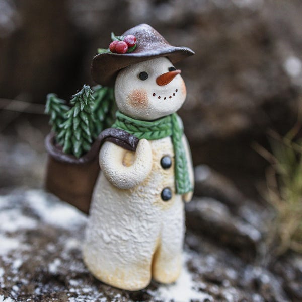 Polymer Clay Snowman - Etsy