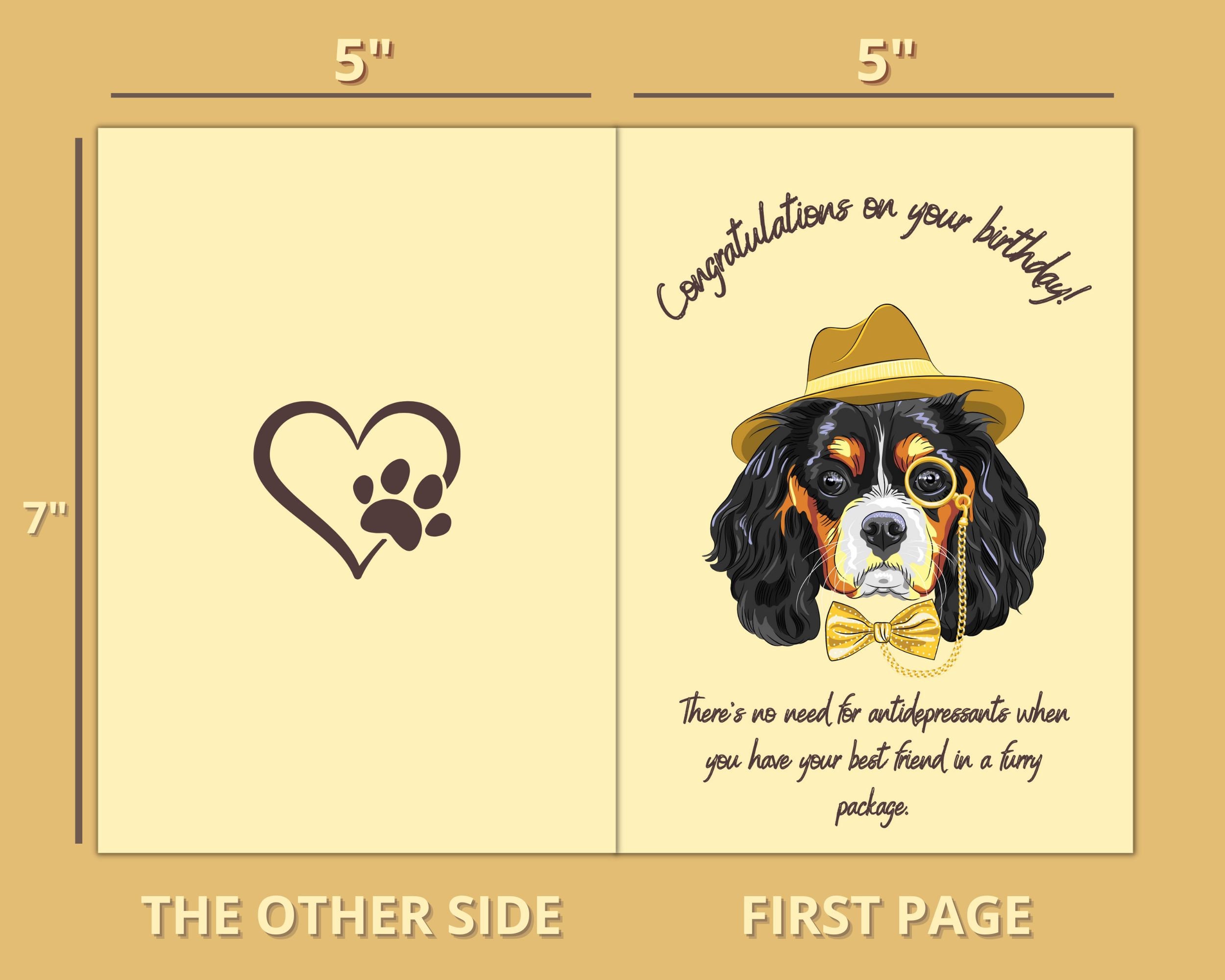 Printable Birthday Card With Dogs, Happy Birthday, Greeting Card ...