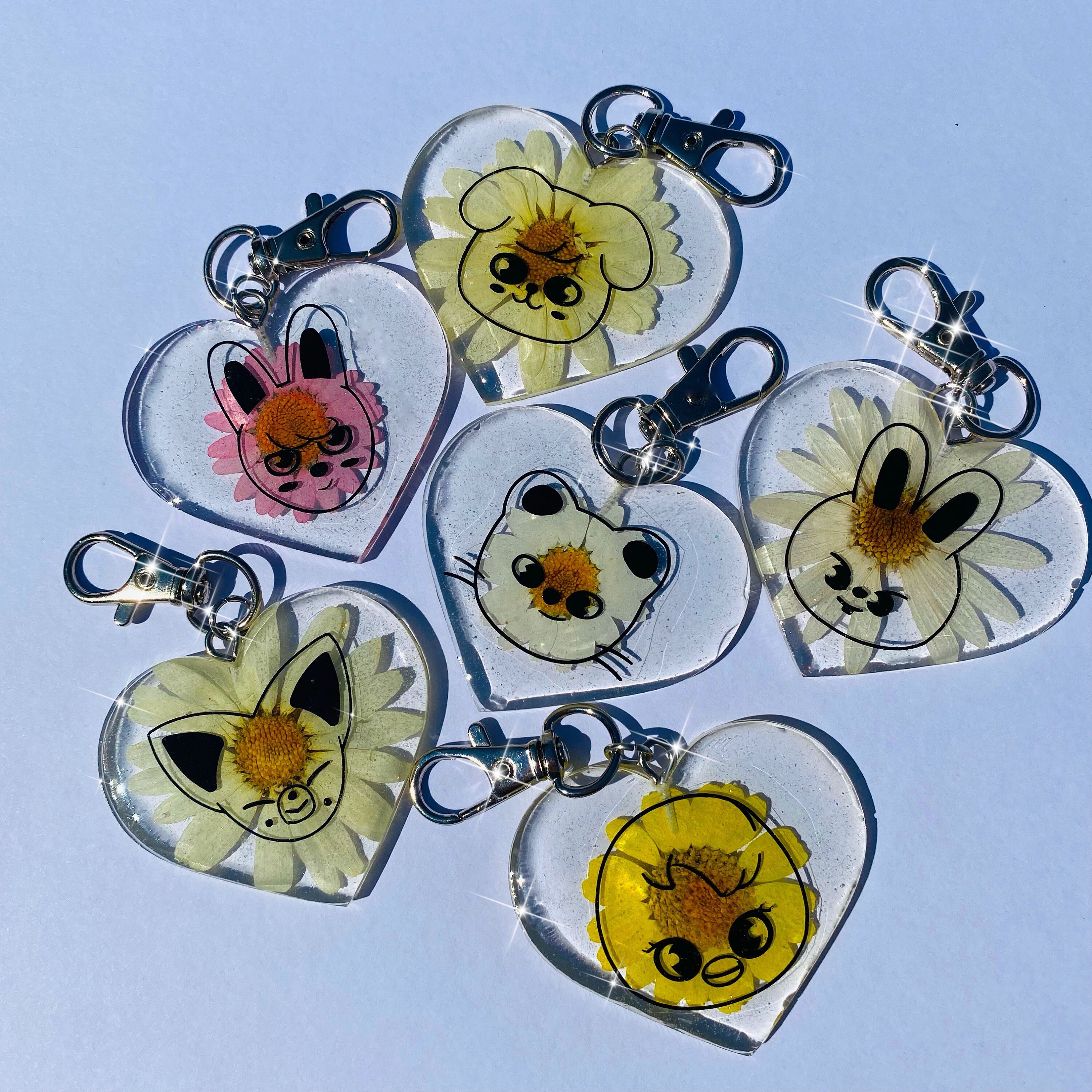 Stray Kids SKZOO Flower Resin Keychains - Etsy