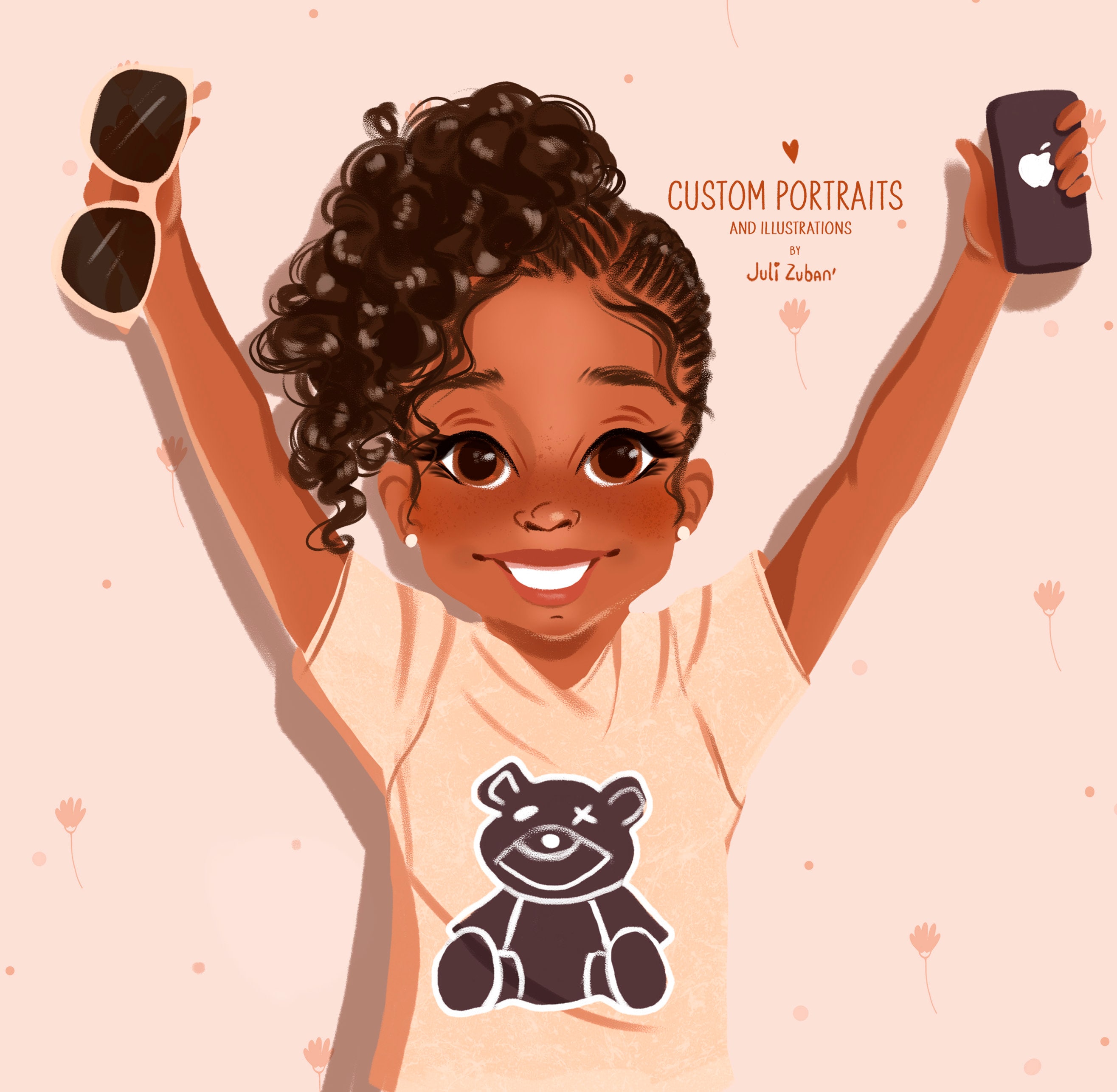 Cartoon Portrait of Baby From Photo Custom Illustration | Etsy