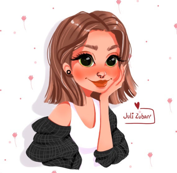 Custom Cartoon Portraitportrait From Photodigital Portrait - Etsy