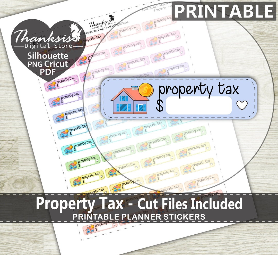 Doodle Property Tax Printable Planner Stickers, Erin Condren Planner ...