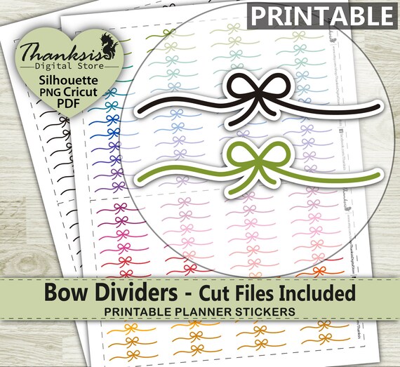 Bow Dividers Printable Planner Stickers Erin Condren Planner - Etsy