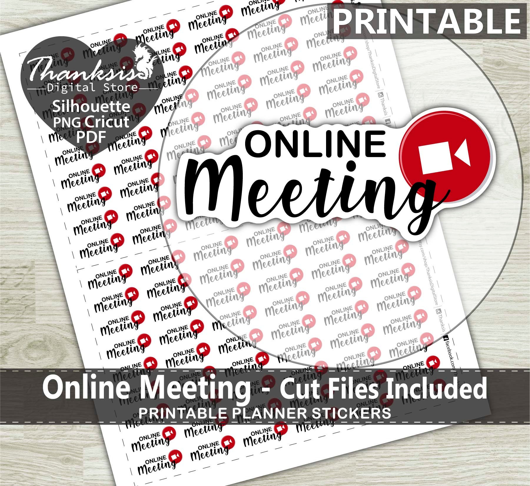 Online Meeting Printable Planner Stickers Erin Condren - Etsy