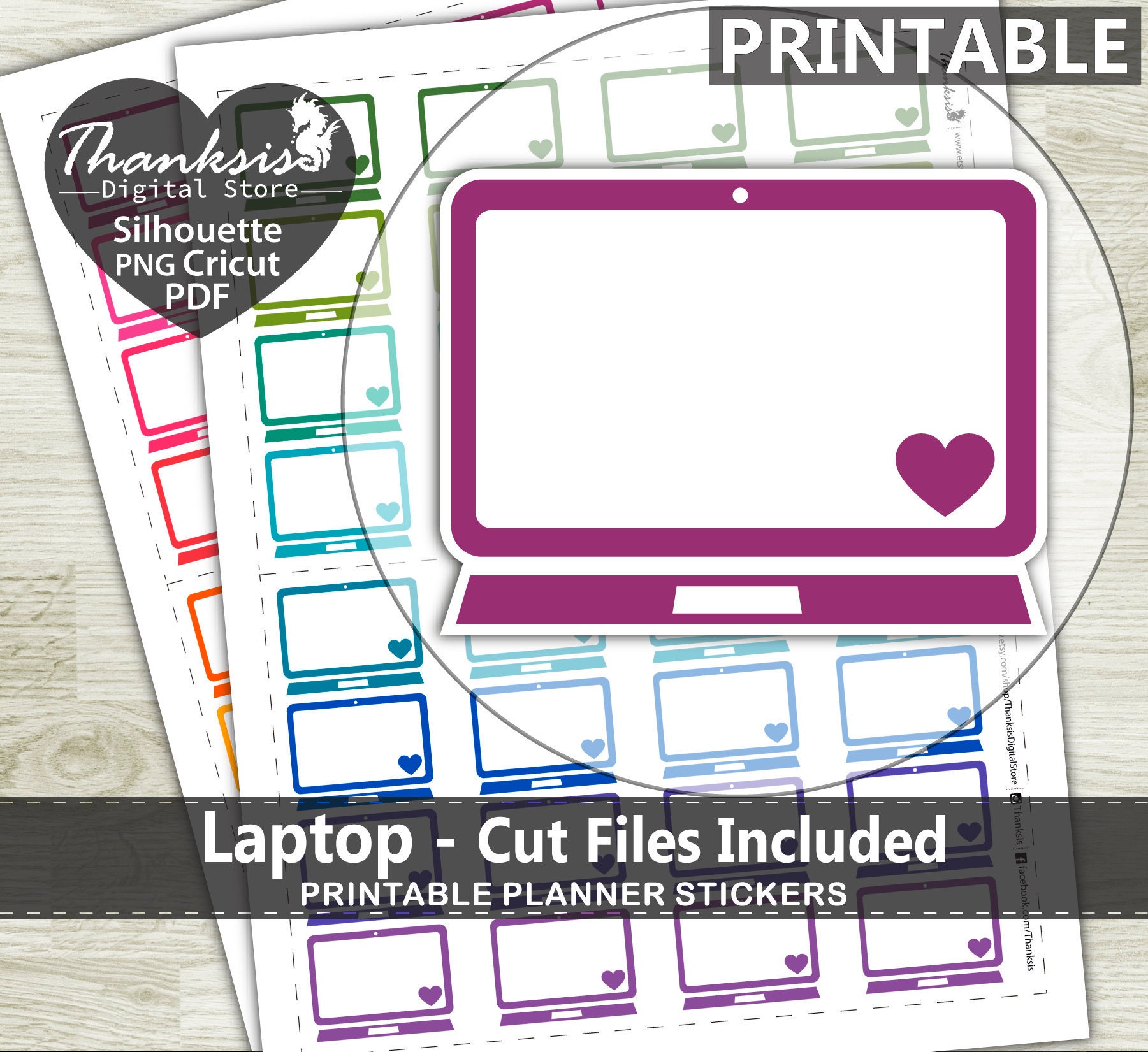 Laptop Printable Planner Stickers Erin Condren Planner | Etsy