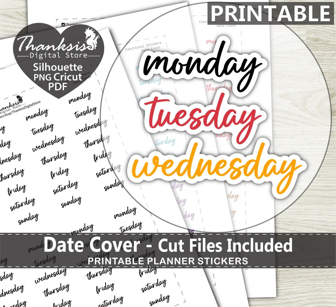 Date Cover Printable Planner Stickers, Erin Condren Planner Stickers ...