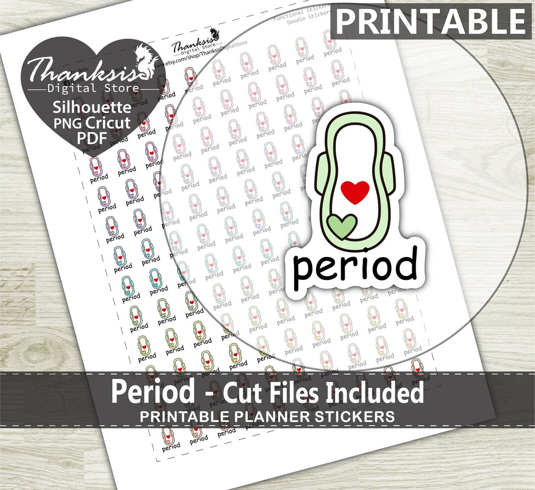 Doodle Period Printable Planner Stickers, Erin Condren Planner Stickers ...