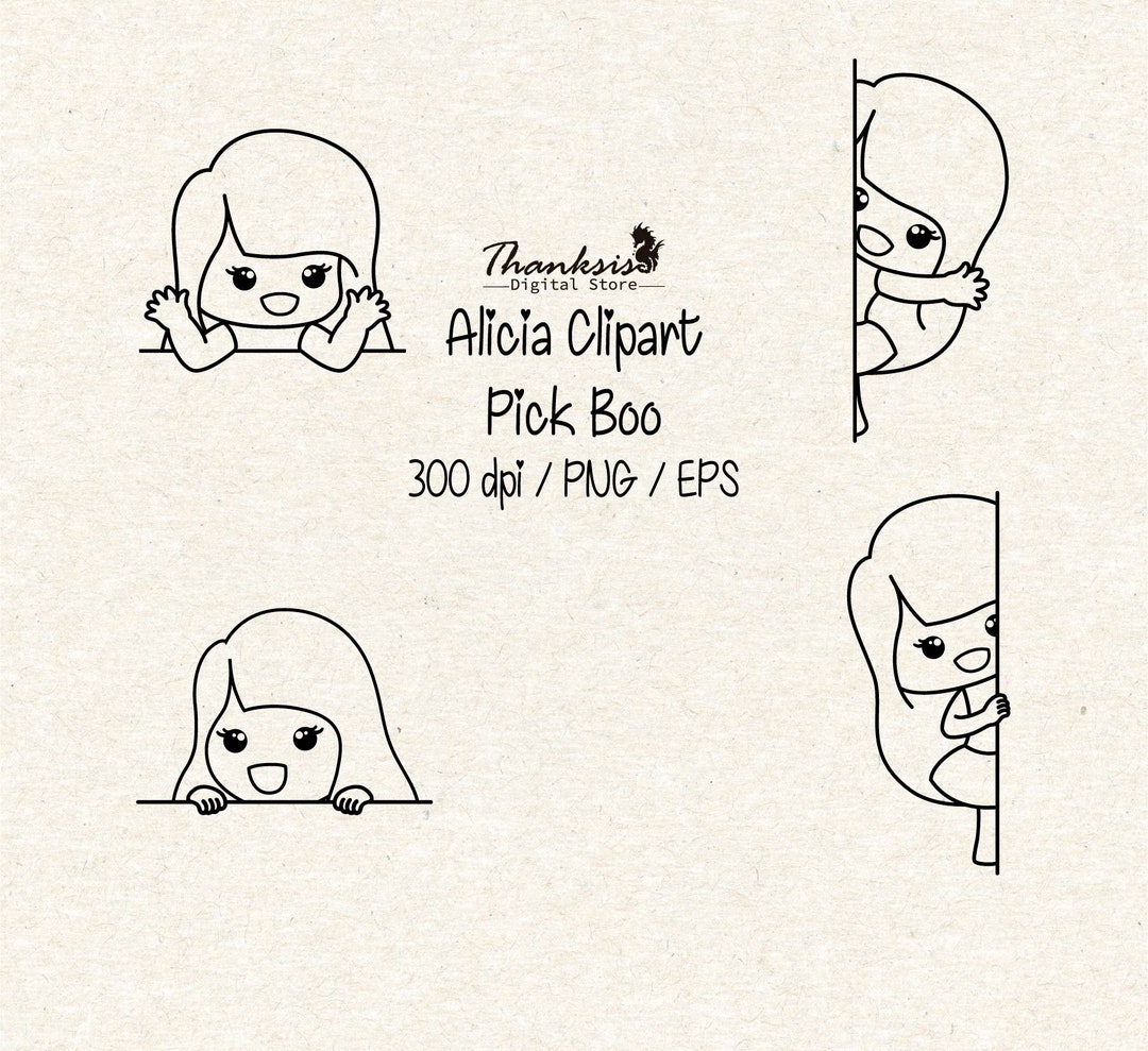 Alicia Clipart Pick Boo Clipart Digital Stamp Planner - Etsy