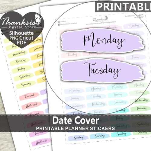 Date Flags Printable Planner Stickers Erin Condren Planner - Etsy